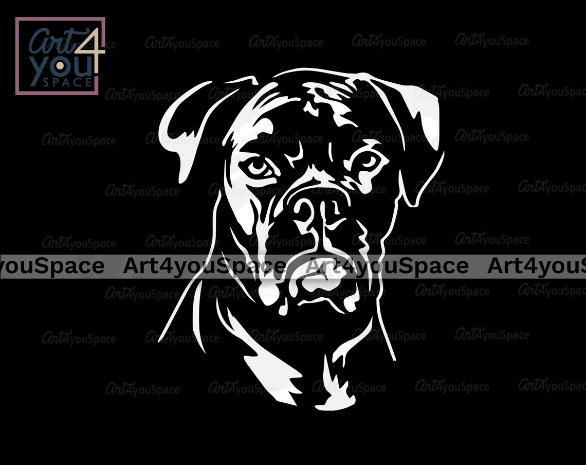 Boxer Dog SVG Files for Cricut Animal Clipart Digital - Etsy