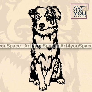Miniature Australian Shepherd SVG Png DXF, Dog Cricut Project, Mini ...