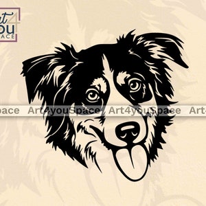 Mini Australian Shepherd, Aussie SVG, Dog Face Cricut Project, Aussie ...