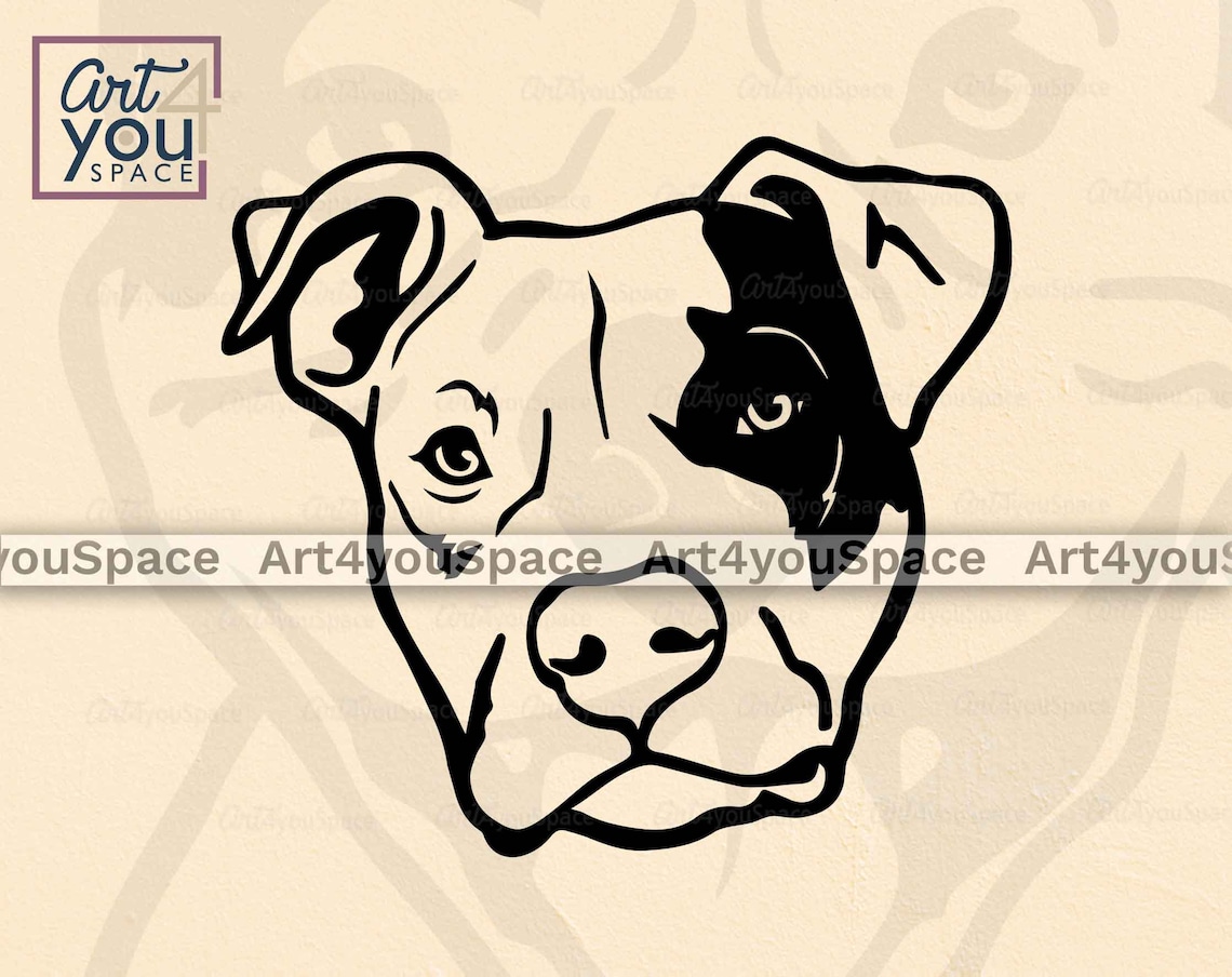 Pit Bull Svg Dog Svg Cricut Face Vector Head Clipart Png - Etsy