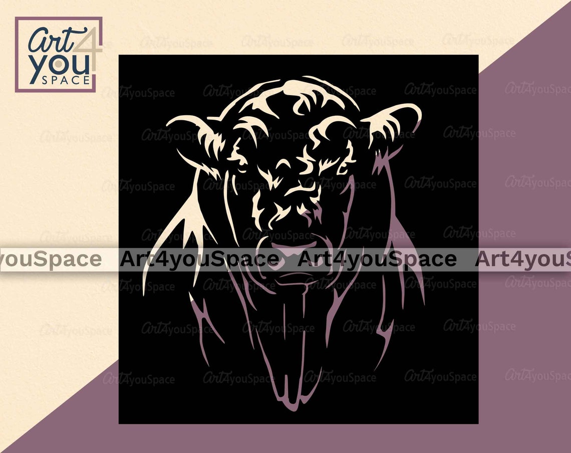 Angus Bull SVG File Cricut, Cattle Clipart, Buffalo Head Vector Stencil ...