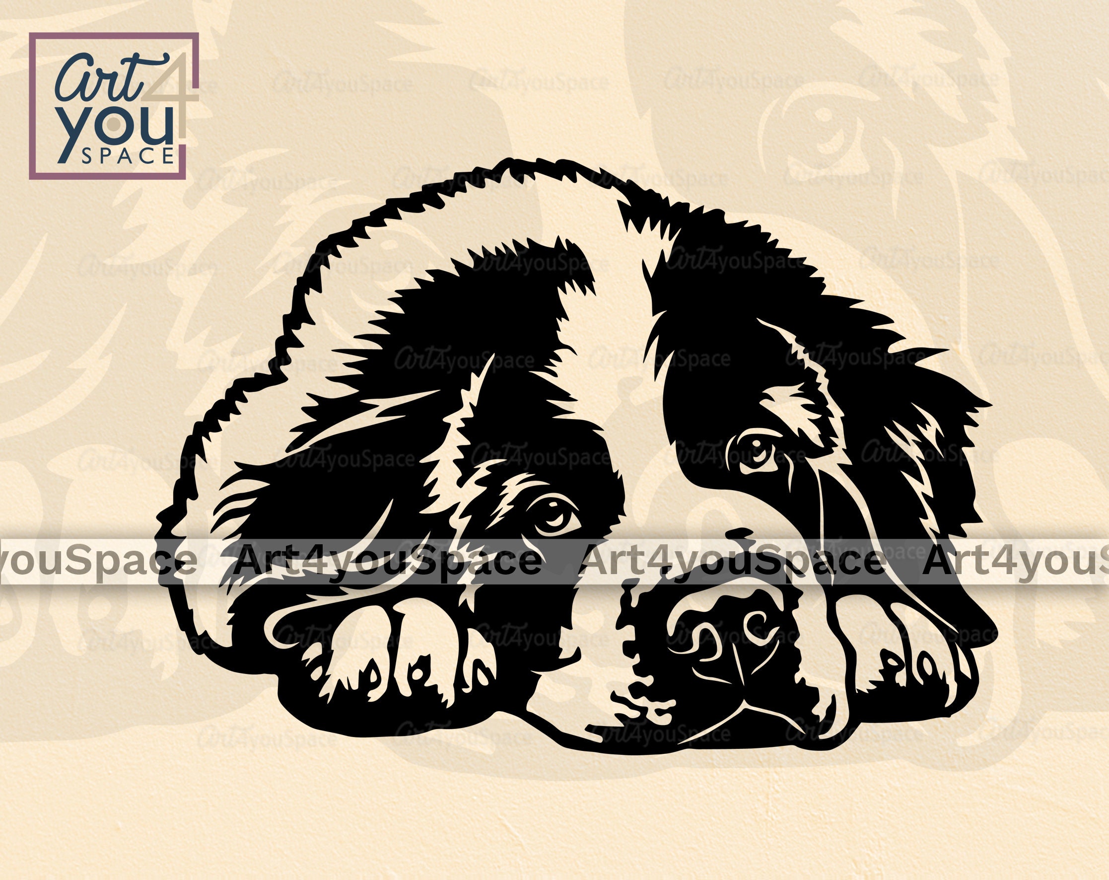 Saint Bernard Svg Dog Cricut Project Pet Clipart Download - Etsy