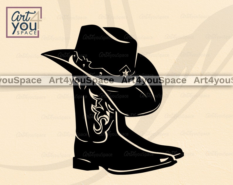 Cowboy Boot Hat Svg Files for Cricut Western Country Clipart - Etsy