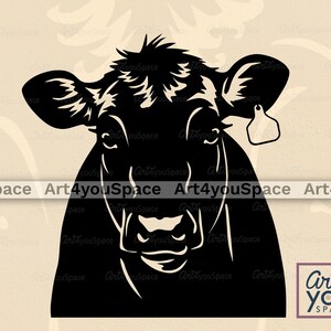 Cow Head Svg Cricut, Heifer Clipart, Farm Animal Png, Angus Cow Face ...