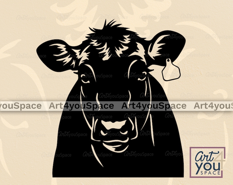 Cow Head Svg Cricut Heifer Clipart Farm Animal Png Angus - Etsy