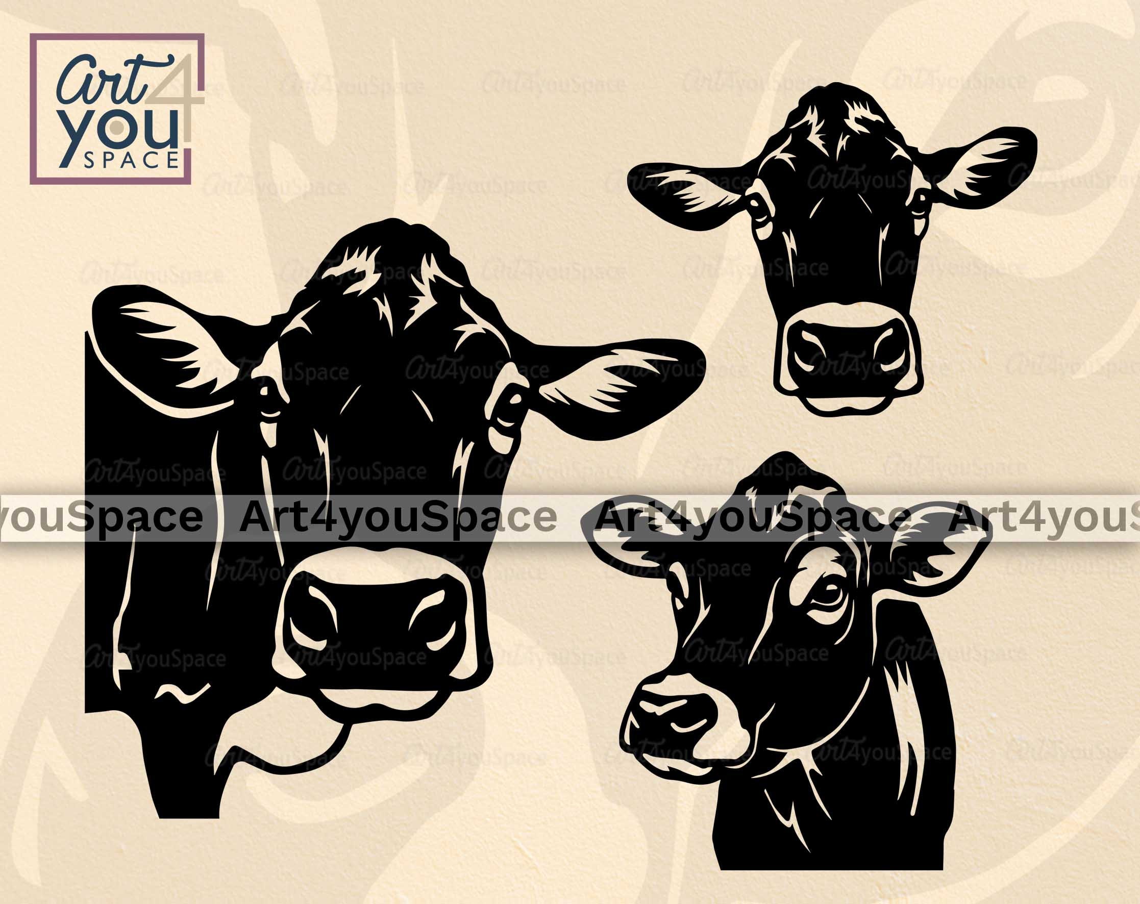 Cow Head Svg Cricut, Heifer Clipart, Peeking Farm Animal Png, Jersey ...
