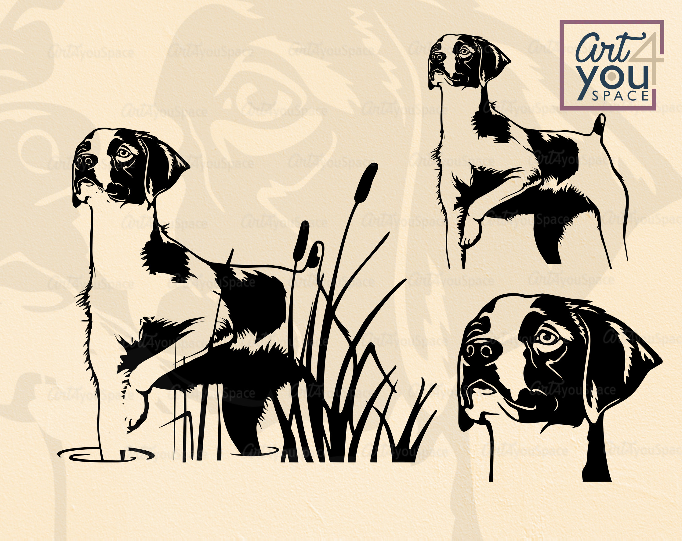 Brittany Spaniel svg dog svg cricut hunting breed pet face | Etsy