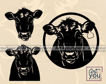 Cow Head Svg Cricut Heifer Clipart Farm Animal Png Calf | Etsy