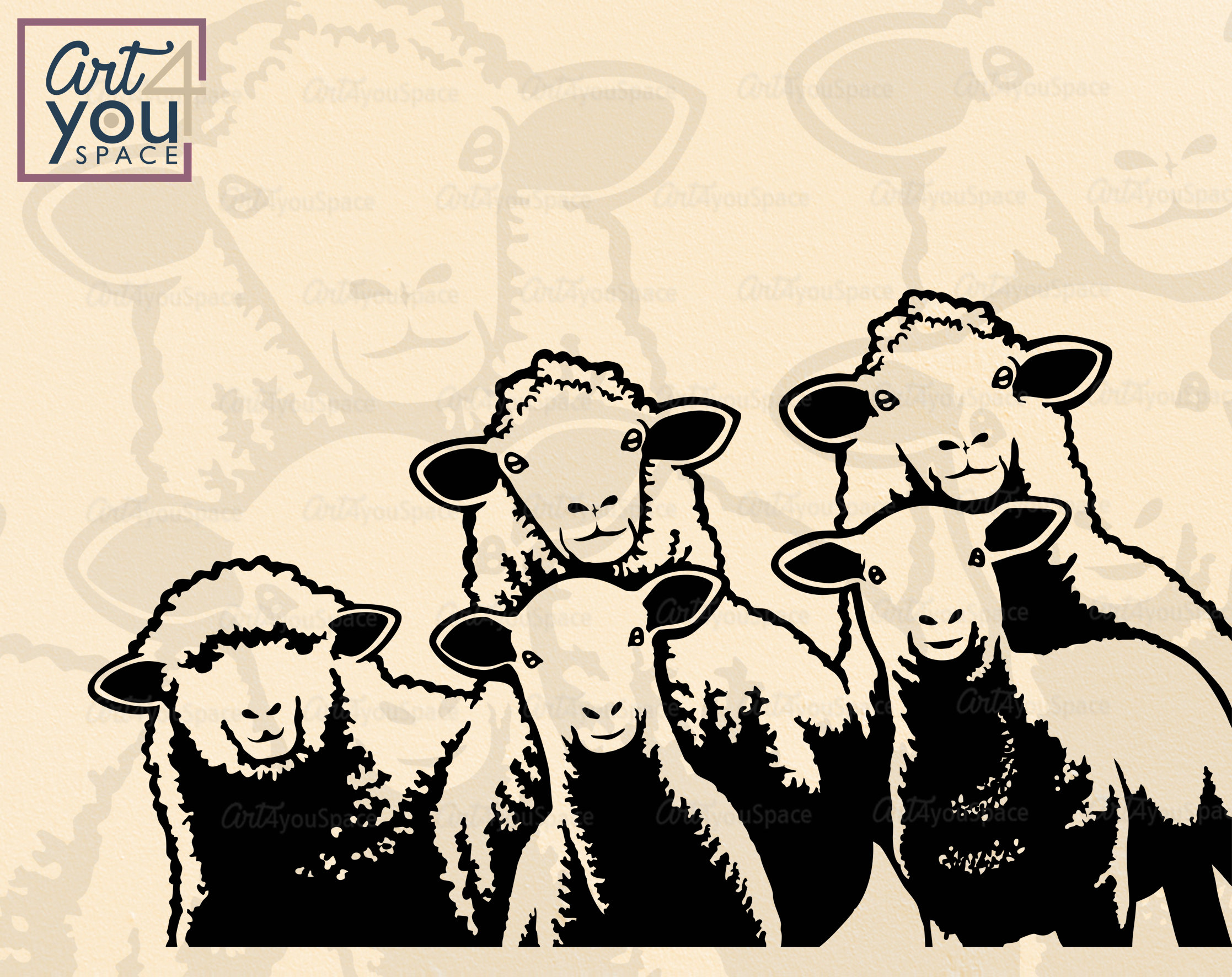 lamb clipart vector dxf files for laser CNC plasma cut file sheep svg ...