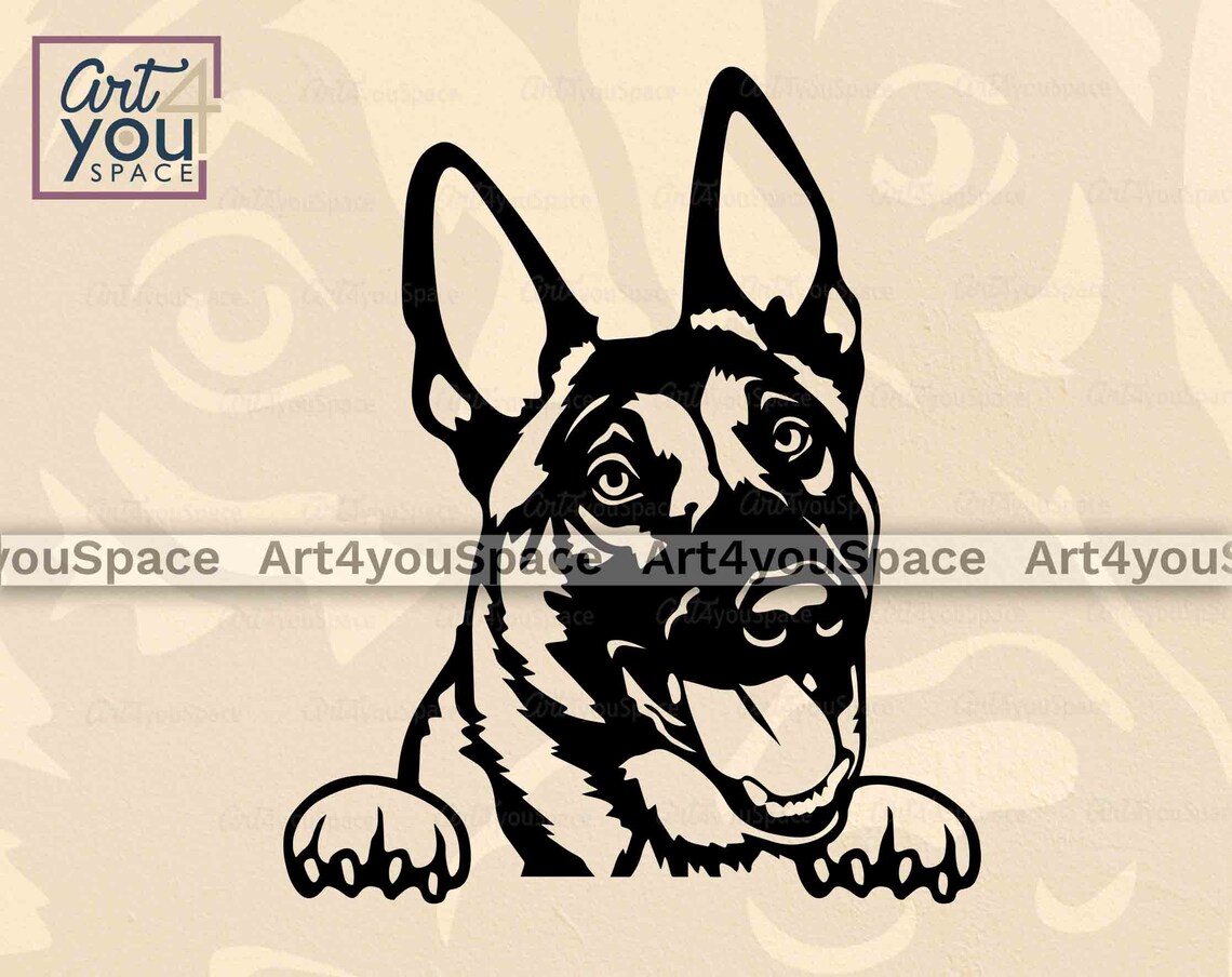 Belgian Malinois Svg Dog Svg File for Cricut Funny Peeking - Etsy