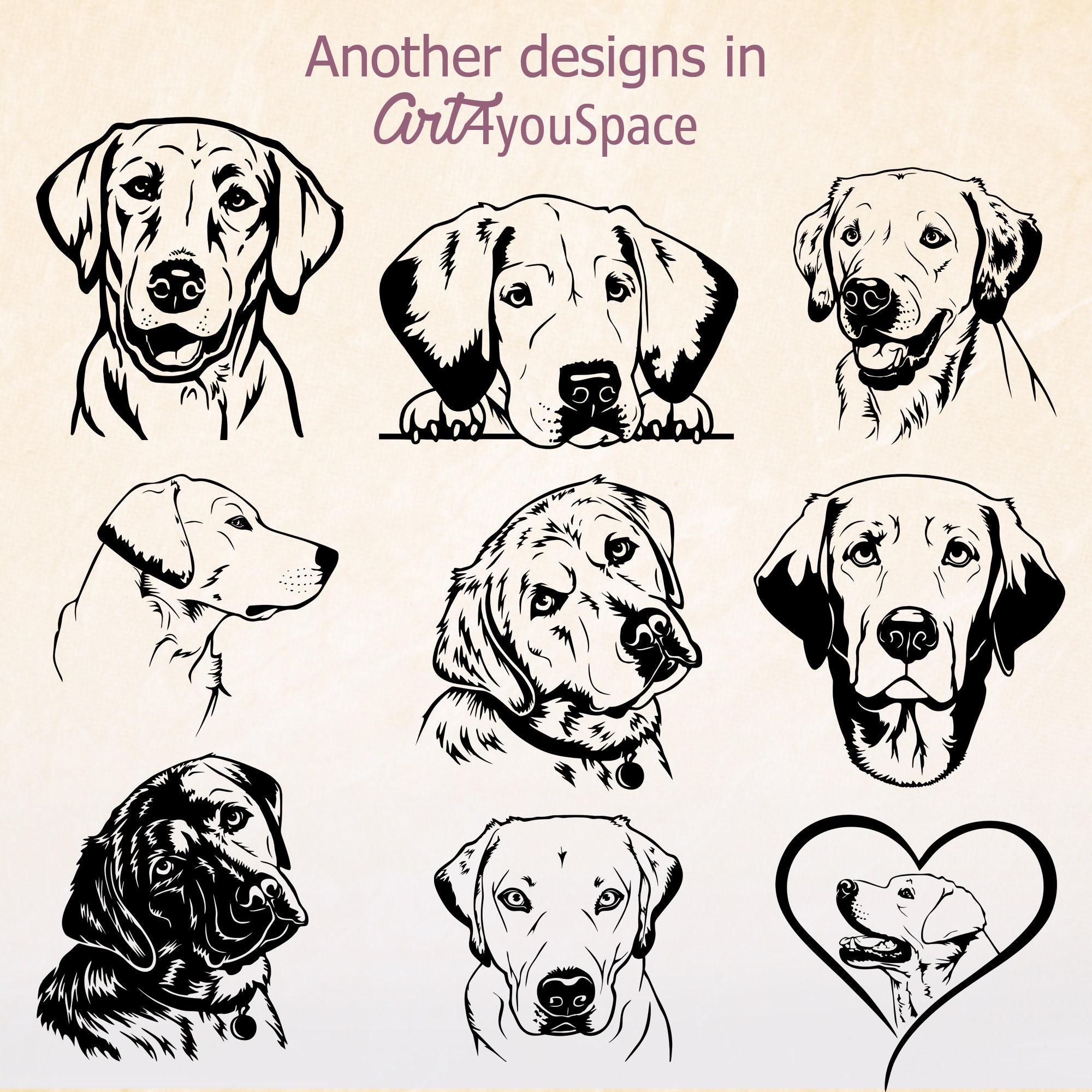 Labrador Svg, Dog Svg Cricut, Black Labrador Retriever Face Clipart ...