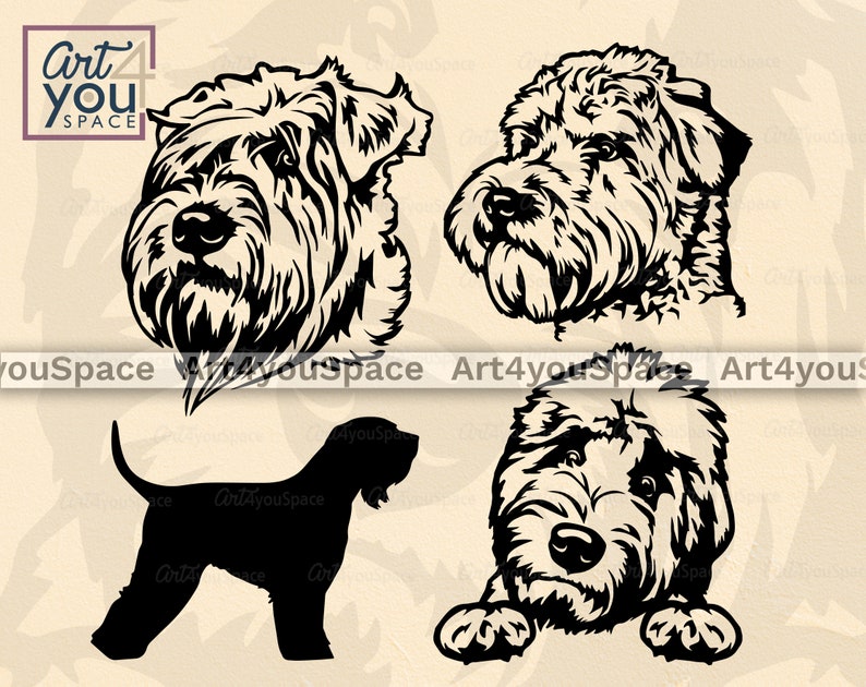 Soft Coated Wheaten Terrier Dog Svg Files for Cricut Face - Etsy