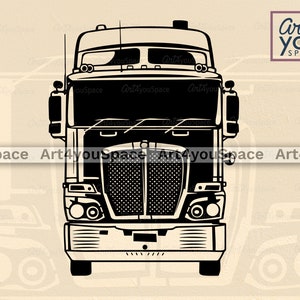 Kenworth Truck SVG Files Cricut, Front Tractor Trailer Clipart, Car ...