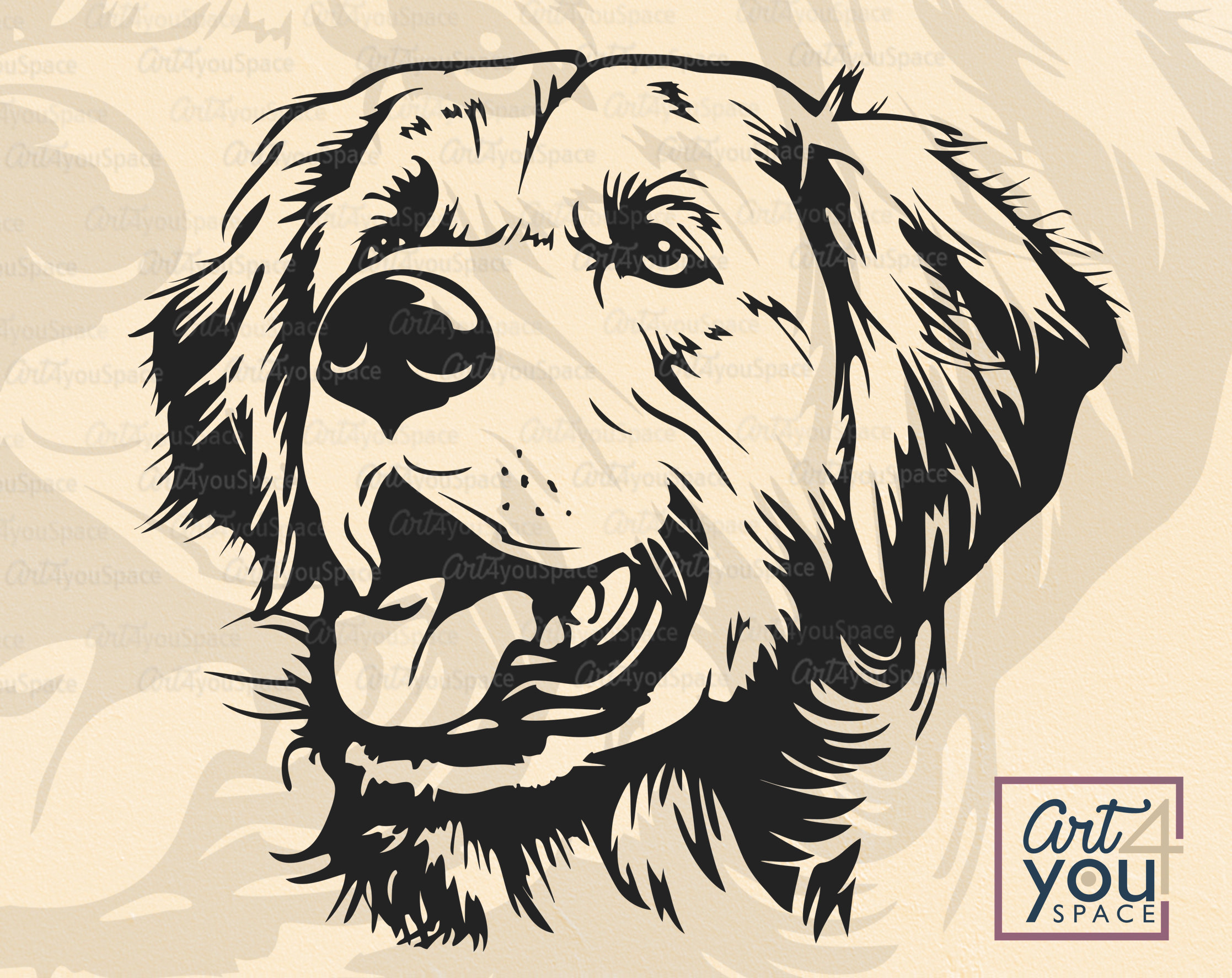 pet svg png vector files for cricut vector designs Golden retriever dog ...