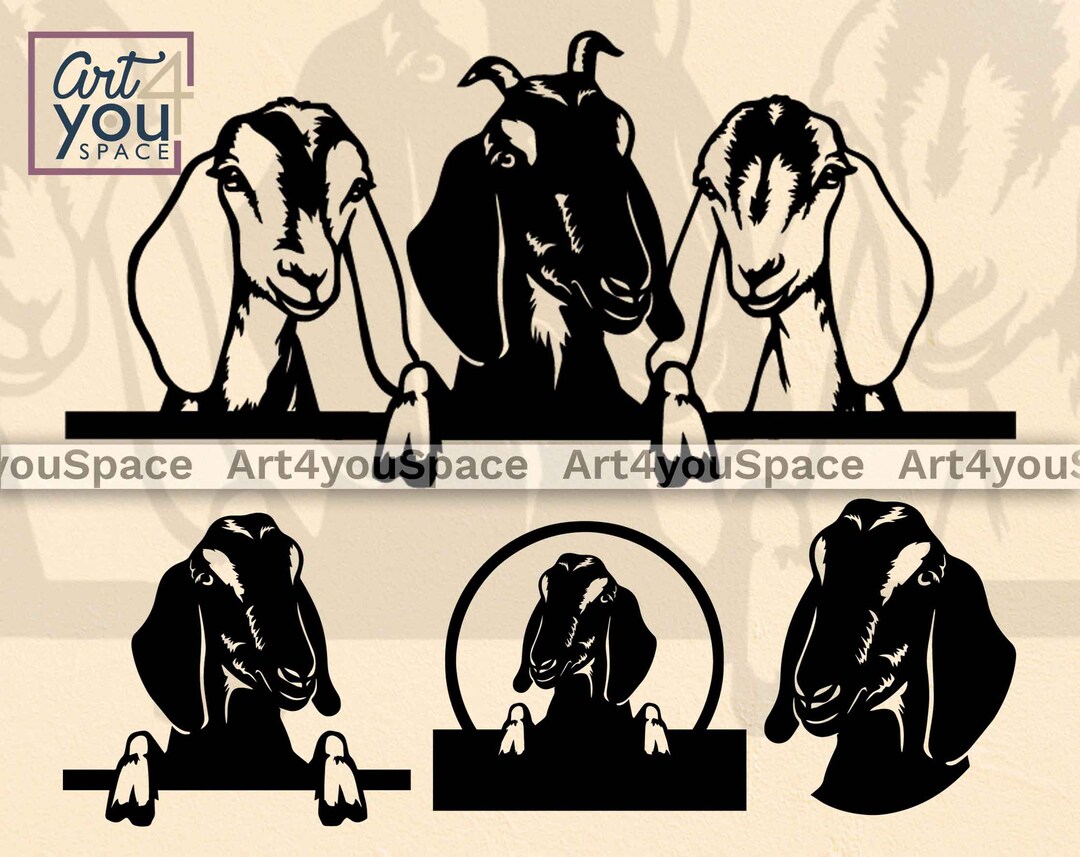 Nubian Goat Svg Files for Cricut, Plasma Laser Cut DXF Vector Download ...