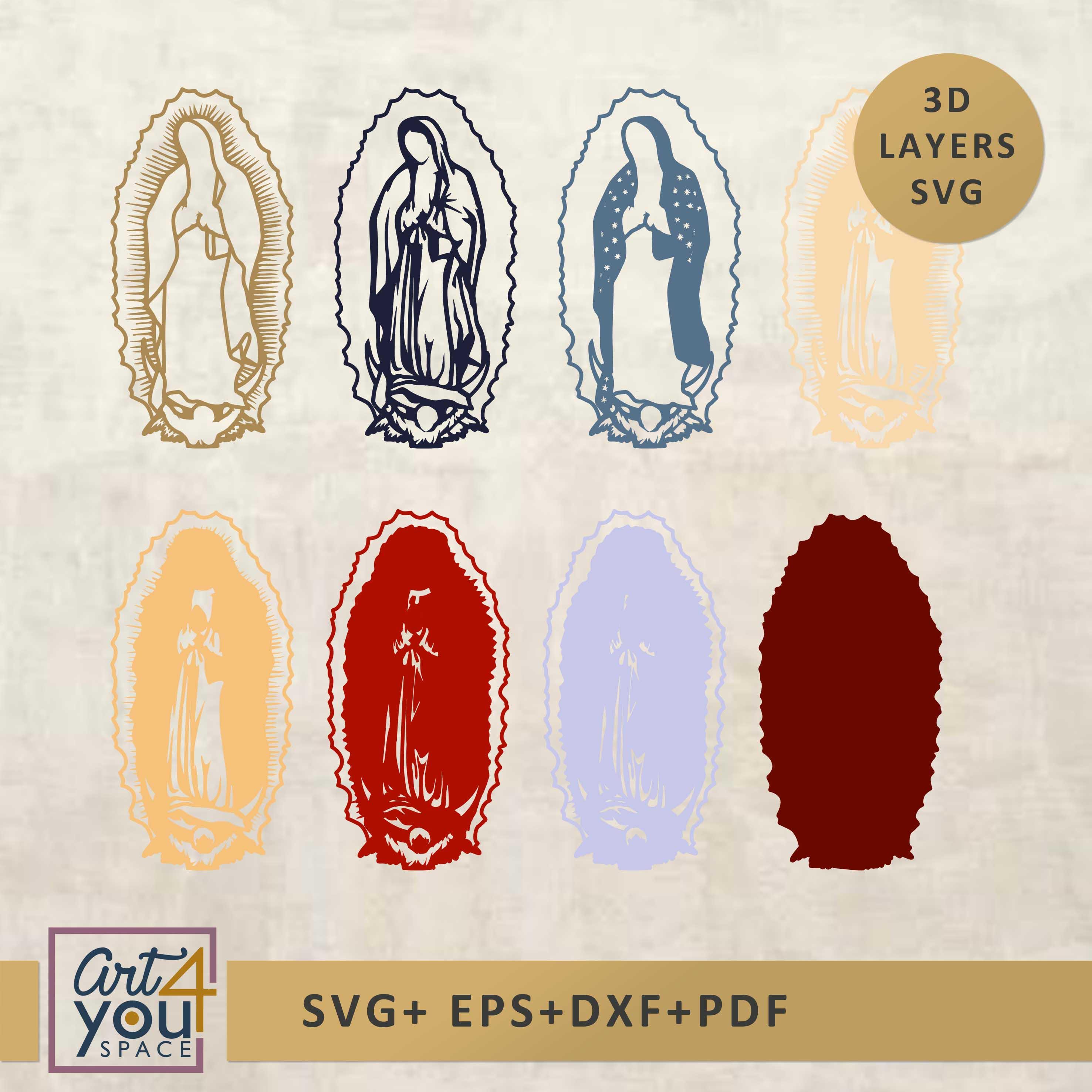 Our Lady of Guadalupe Svg, Virgin Mary 3D Multilayered SVG, Cricut File ...
