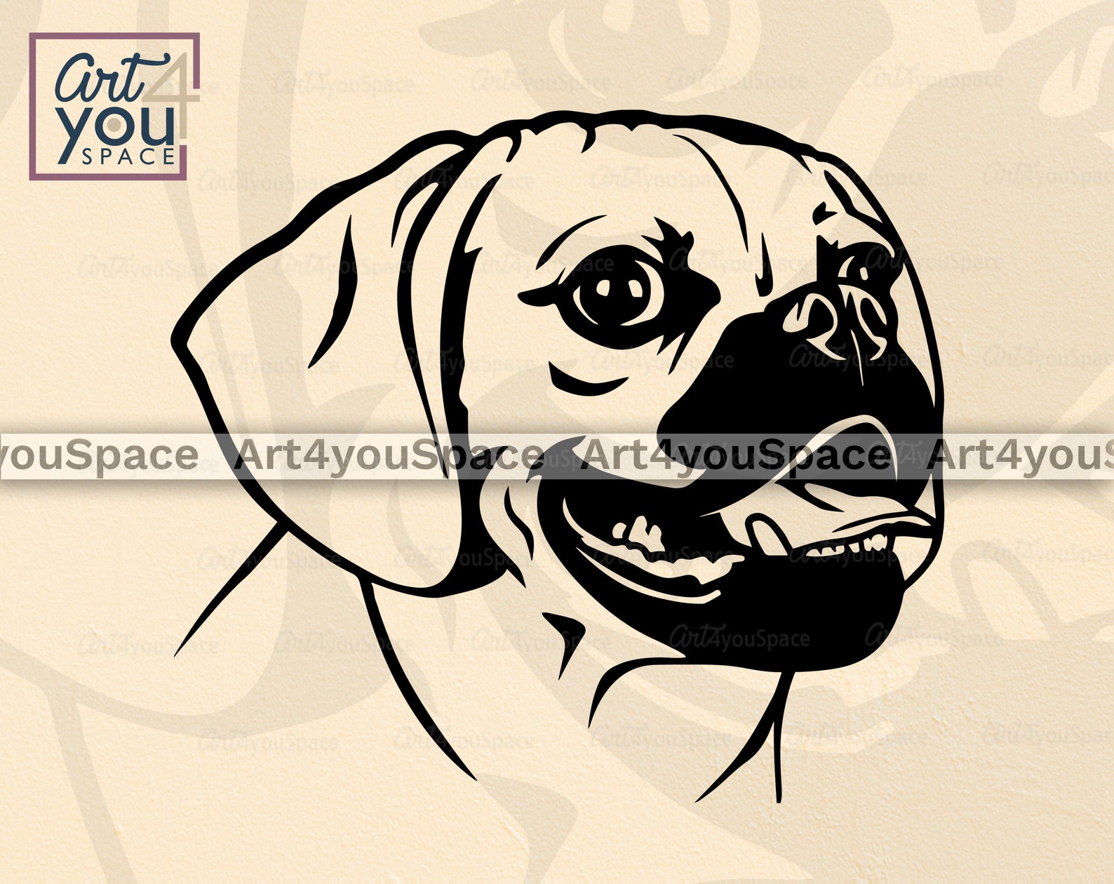 Puggle Svg, Dog Svg File for Cricut, Beagle Pug Mix Breed Clipart, Pet ...