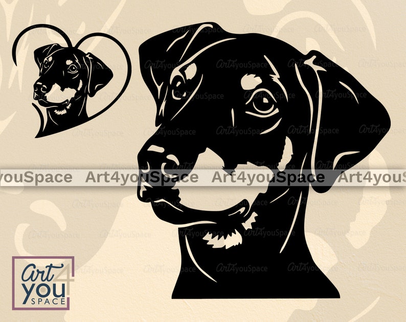 Doberman Svg, Dog SVG Files for Cricut, Doberman Pinscher Floppy Ears ...