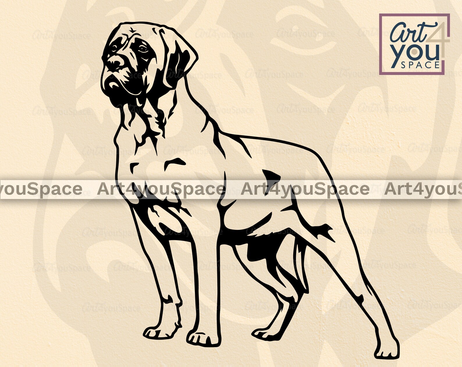 English Mastiff Dog Svg File for Cricut Vector Image Clipart | Etsy ...