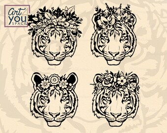 Tiger Head SVG Cricut Wild Animal Face Zoo Clipart Mascot | Etsy