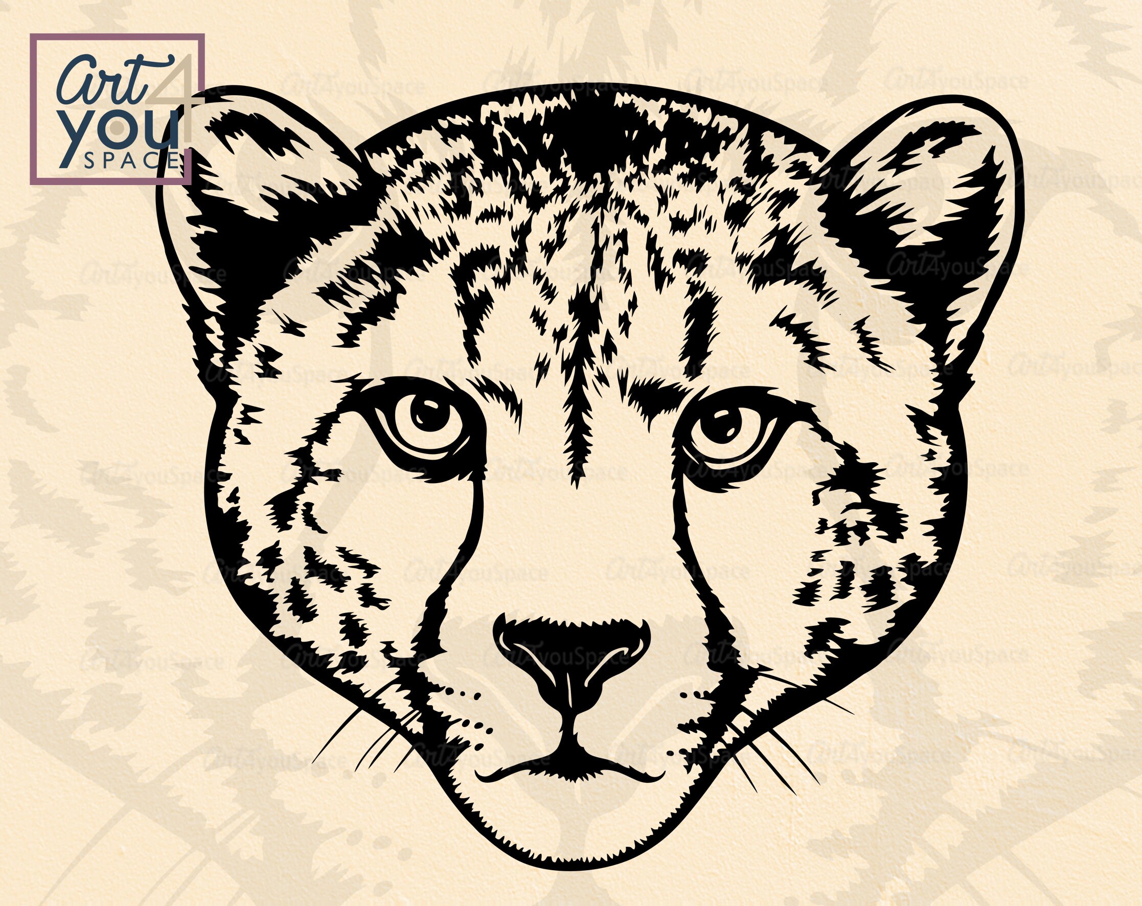 Cheetah SVG Files Cricut Wild Animal Face Zoo Clipart | Etsy