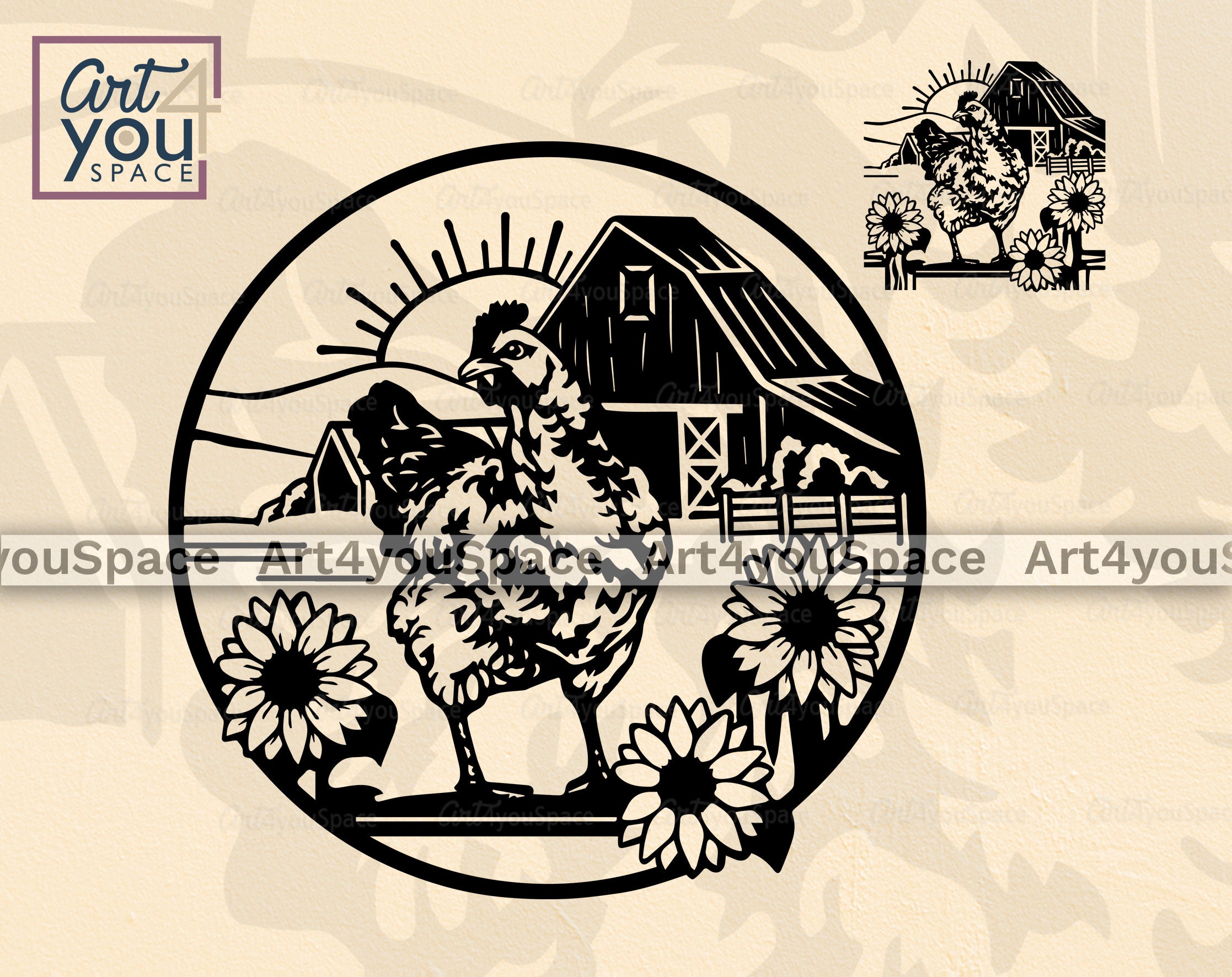 Chicken Svg Cricut, Farm Logo Design, Sunflowers Clipart, Hen, Rooster ...