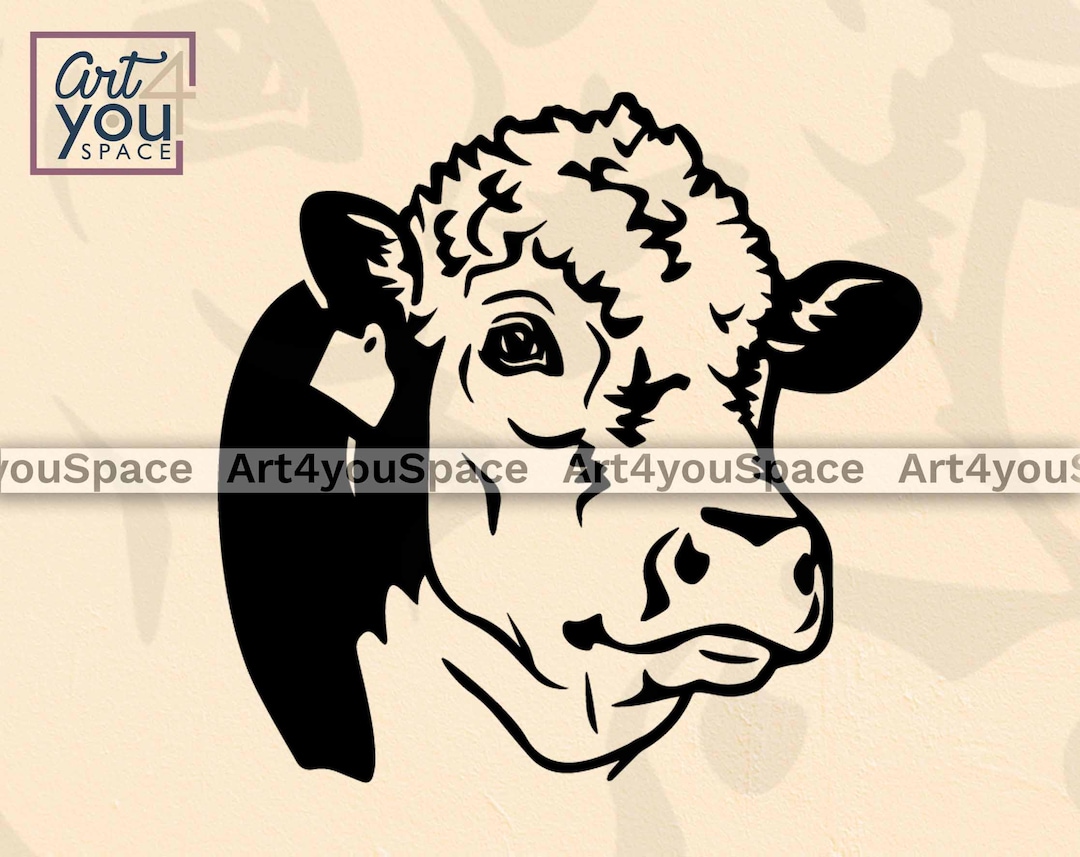 Hereford SVG, Cow Face Svg, Heifer PNG Download, Farm Animal Clipart ...