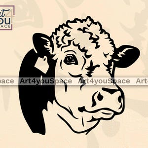 Hereford SVG, Cow Face Svg, Heifer PNG Download, Farm Animal Clipart ...