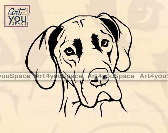 Great Dane Svg Dog Face Vector Image Line Art Clipart - Etsy Australia