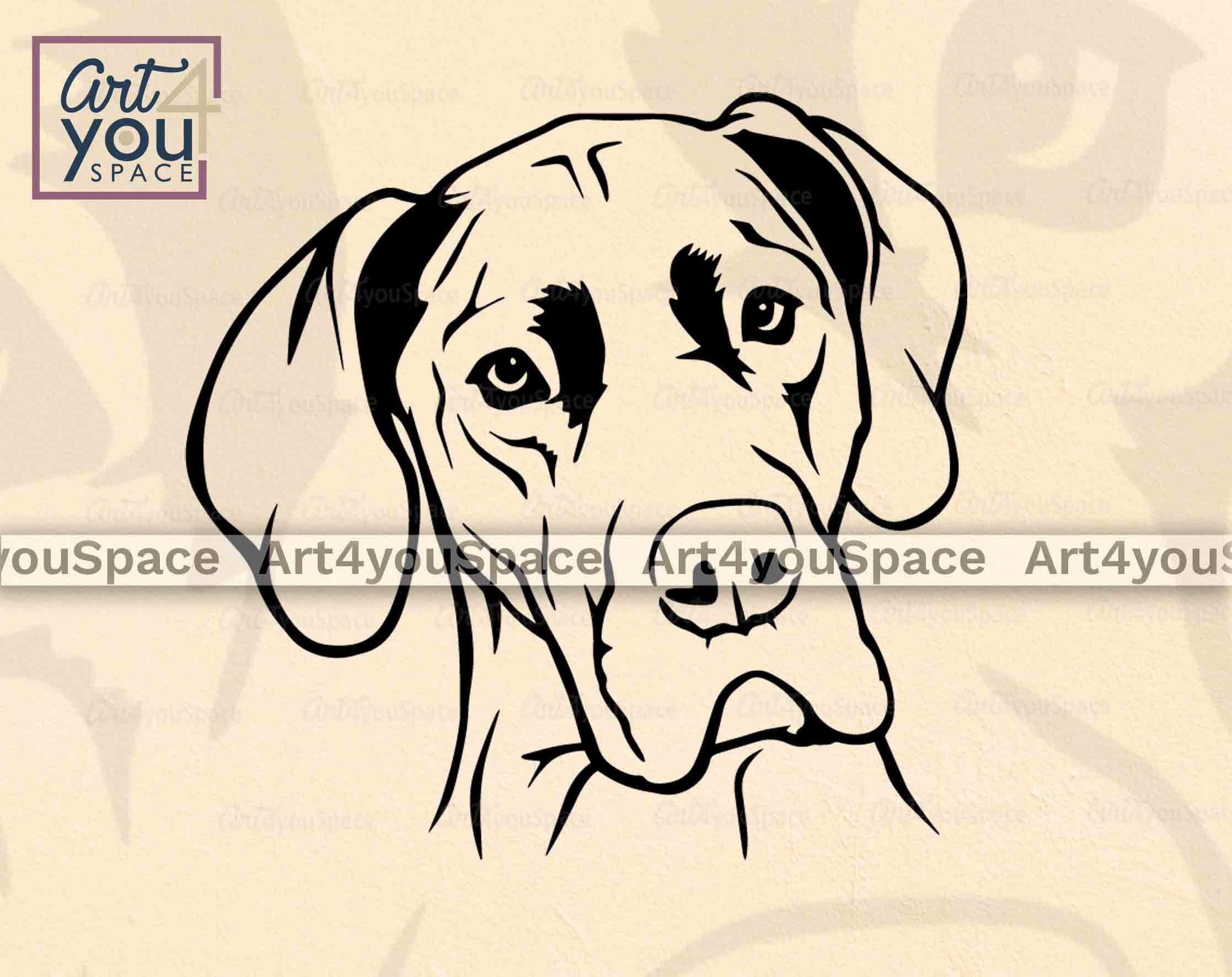 Great Dane Svg Dog Face Vector Image Line Art Clipart - Etsy