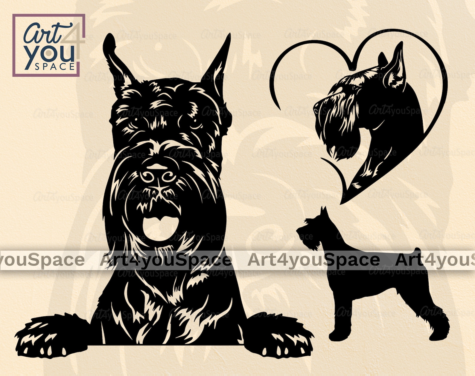 SVG Giant Schnauzer Dog Svg Files for Cricut, Clipart, Dxf Plasma CNC ...