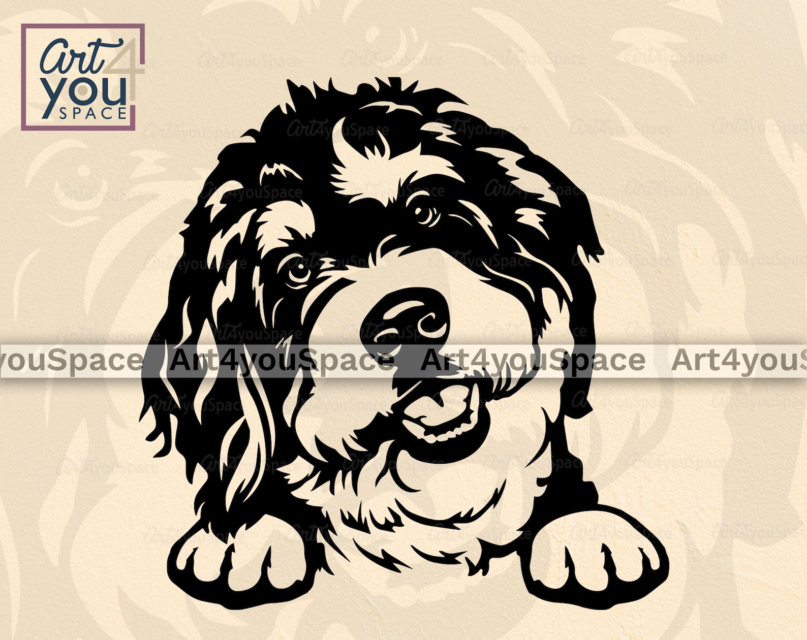 Bernedoodle Dog Svg Files for Cricut Cute Face Clipart Head - Etsy