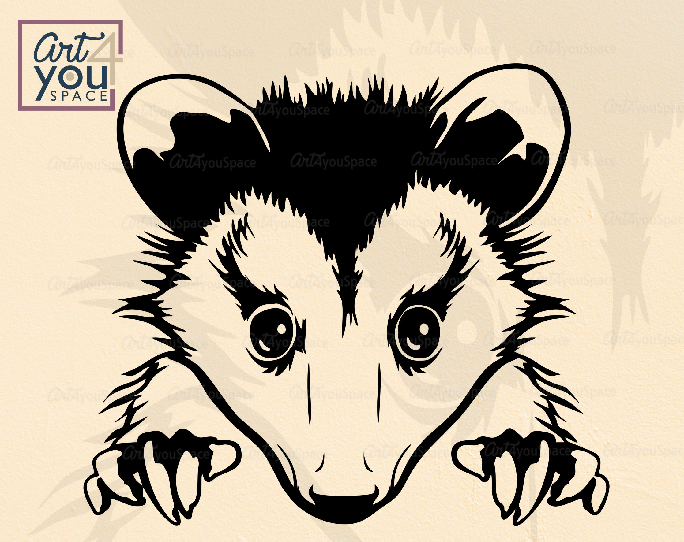 Opossum SVG Possum Woodland Wild Virginia Opossum Peeking - Etsy