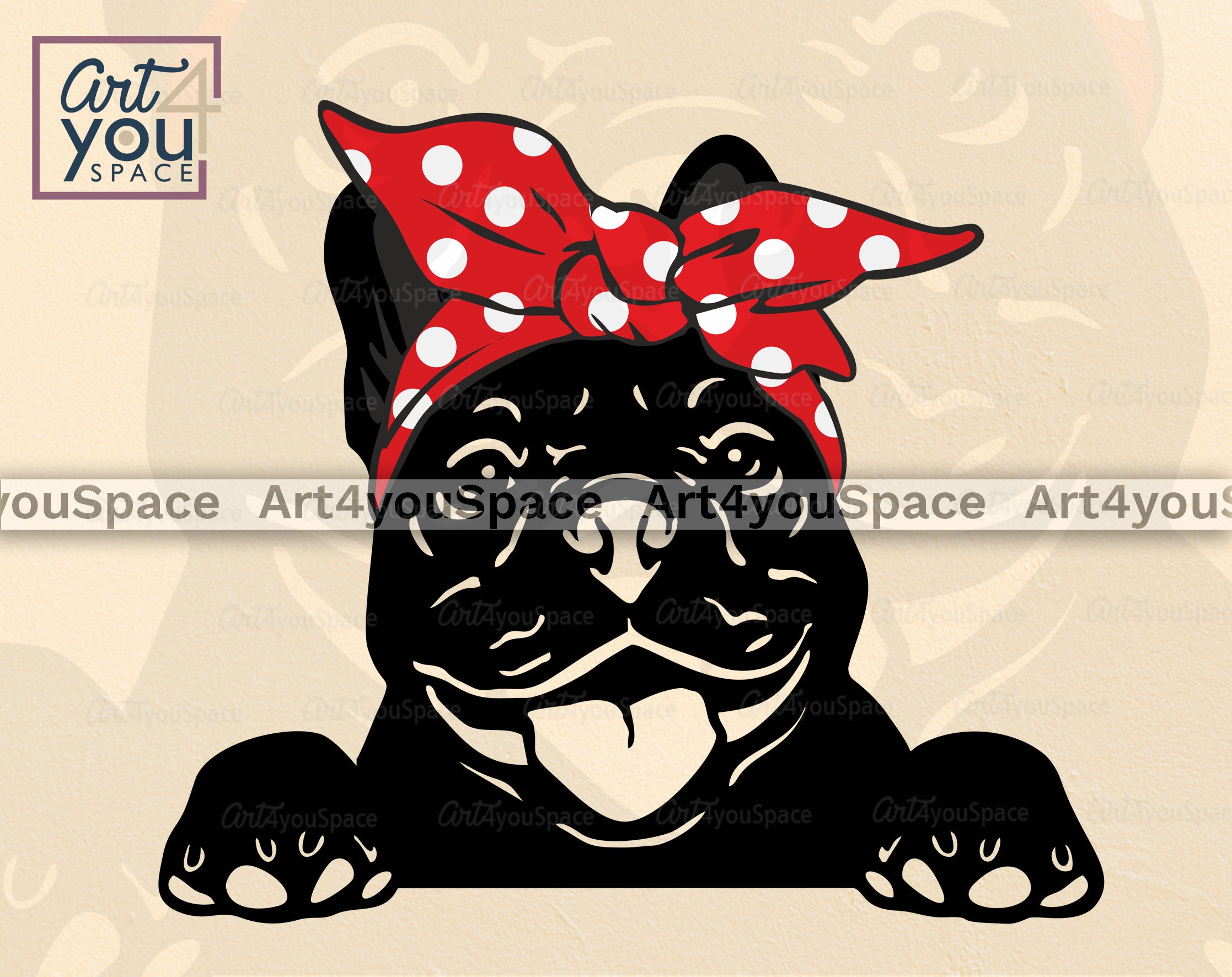 French Bulldog SVG Frenchie Bulldog Dog Bandana Cute - Etsy