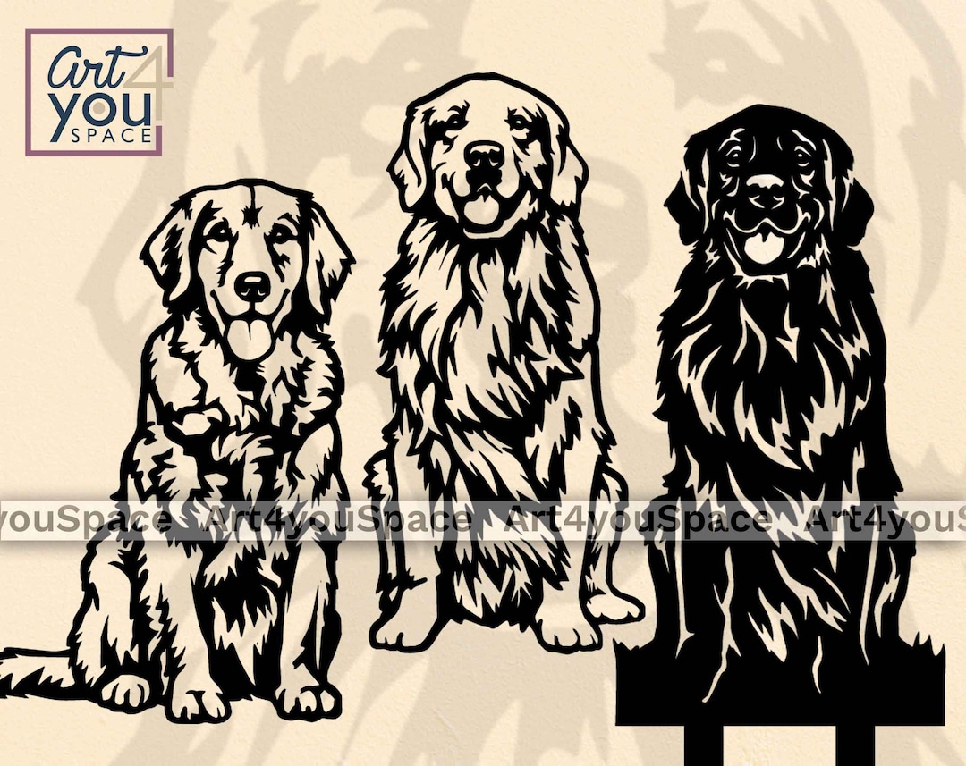 Golden Retriever Svg Files Cricut, Dog Svg Images Download, Metal ...