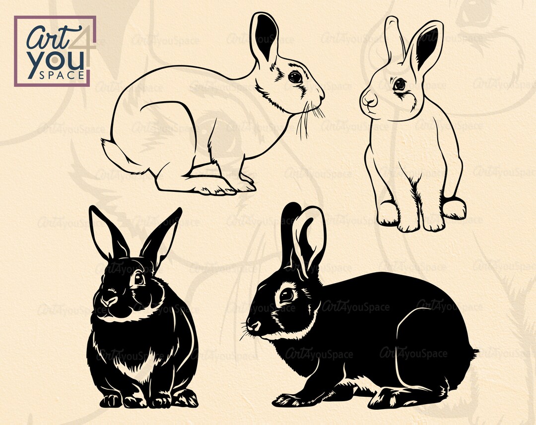Rabbit SVG, Bunny Svg Files for Cricut, Easter Farm Animal Clipart ...