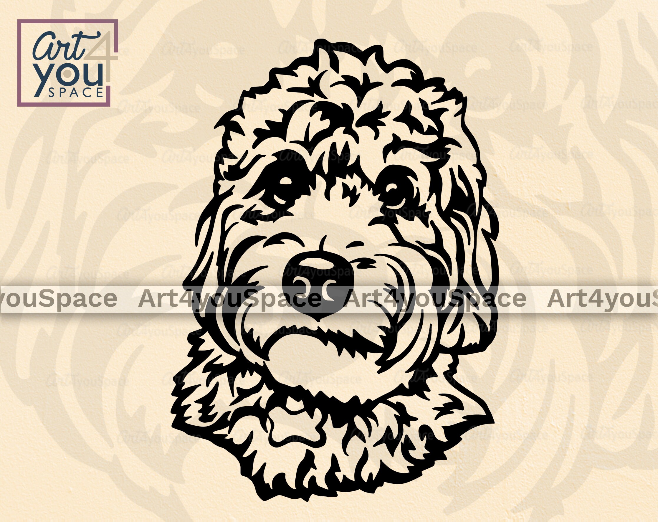 Mini Golden Doodle Dog Face Vector Svg Files for Cricut - Etsy