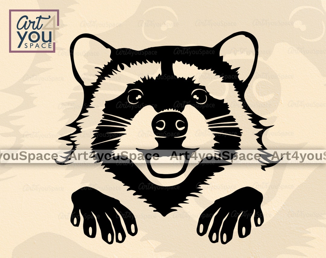 Raccoon Svg, Smiling Racoon Face, Coon, Head, Cute, Clipart, Funny ...