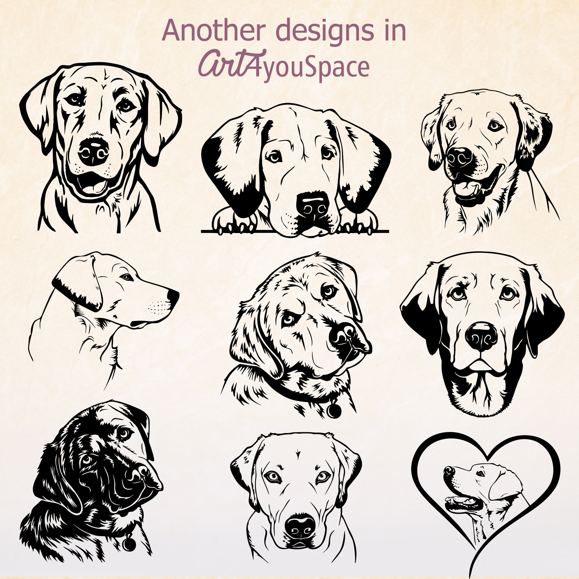 Labrador Svg Files for Cricut Dog Clipart Yellow Lab Breed - Etsy Canada
