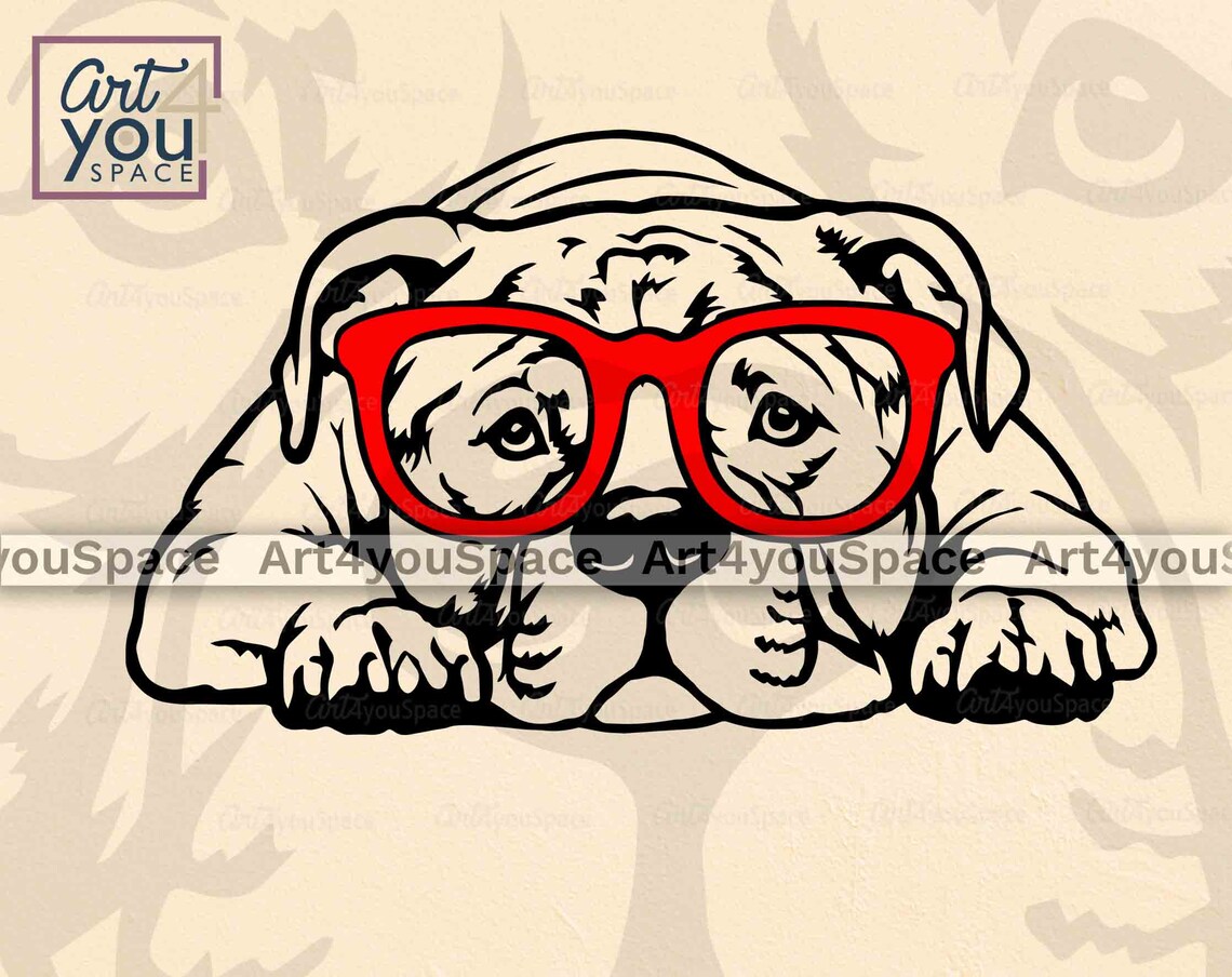 American Bully Svg, Dog Svg, Cricut, Cute Pet Glasses Clipart Breed ...