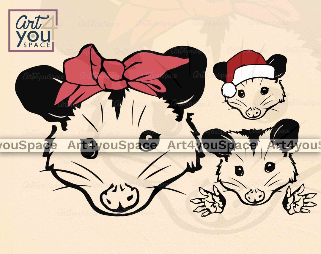 Opossum SVG File, Possum, Woodland, Cute Virginia Opossum, Animal Face ...