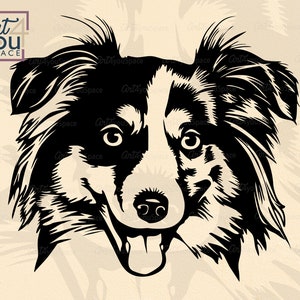 Australian Shepherd Svg, Dog Svg Files for Cricut, Mini Aussie Face ...