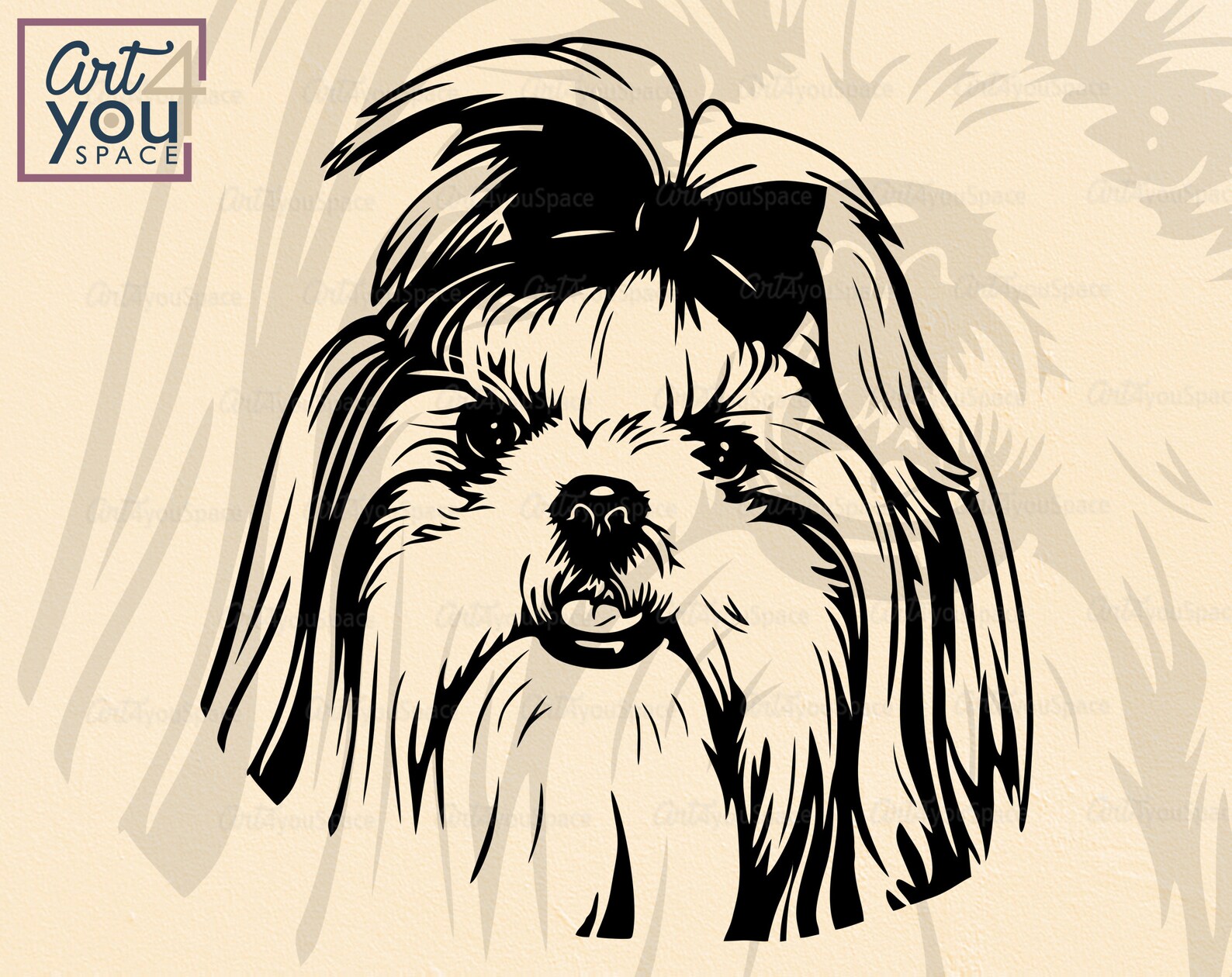 Shih tzu svg dog SVG file for cricut Cute face clipart - Etsy Polska