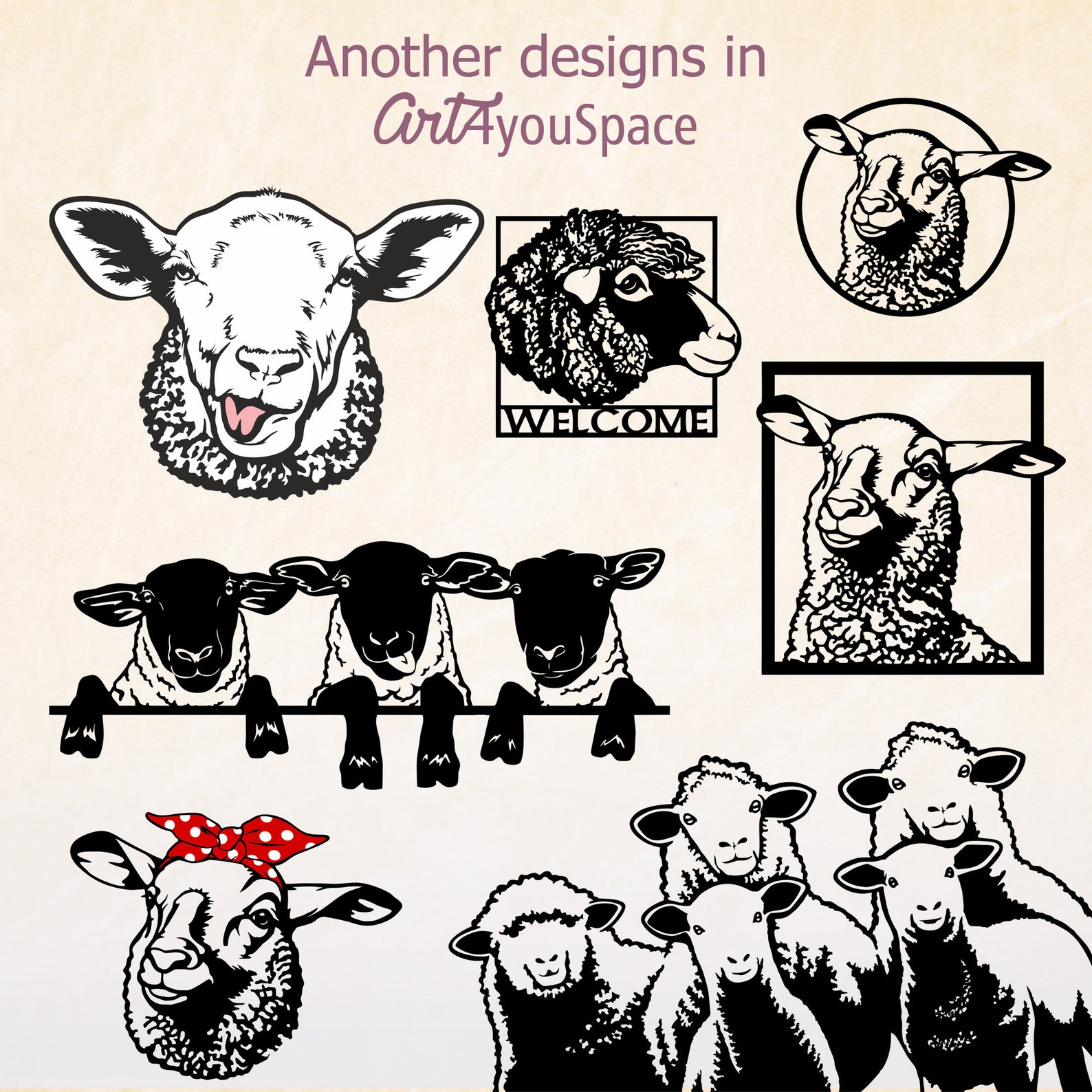 Sheep Svg Files for Cricut Clipart Funny Lamb Farm Animal | Etsy