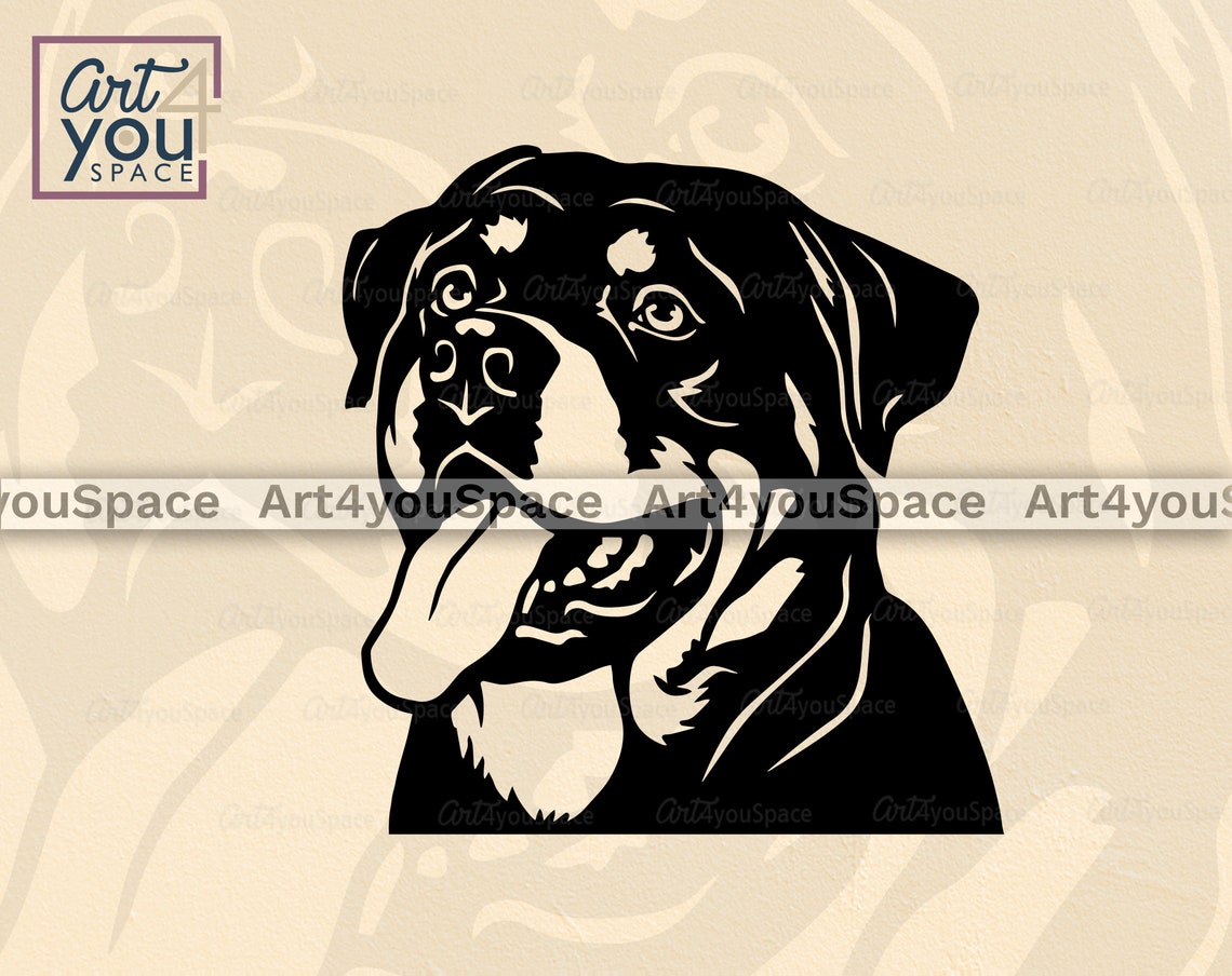 Rottweiler Svg, Dog Svg File Cricut, Rott Face Clipart, Rottie Body ...