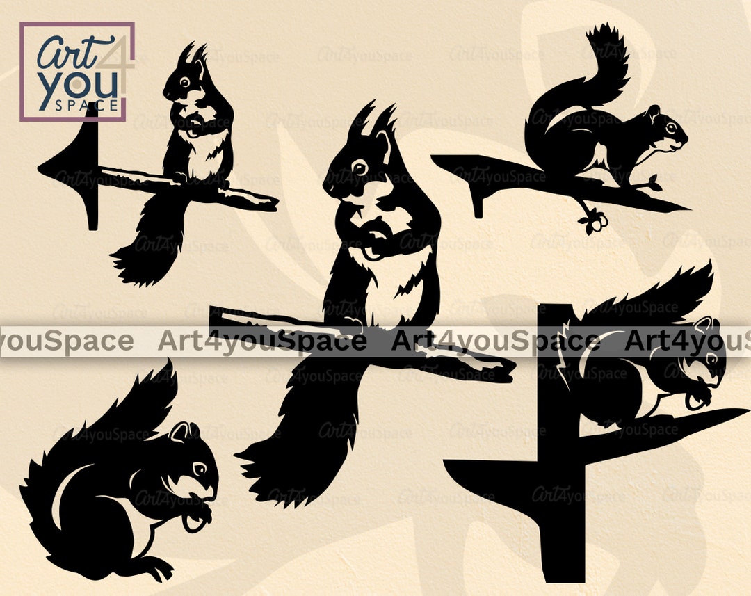 Squirrel SVG File for Cricut, Woodland Animal Clipart, Printable Art ...