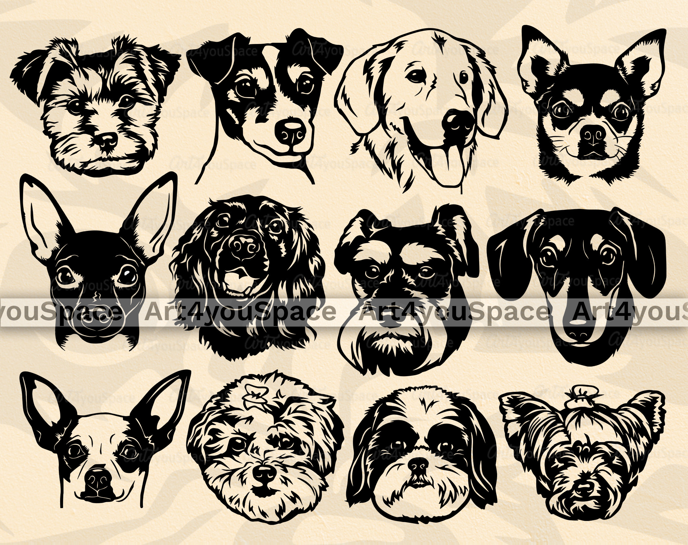 Dog Breed SVG Bundle Cricut Project Clipart Vector Chihuahua | Etsy Canada