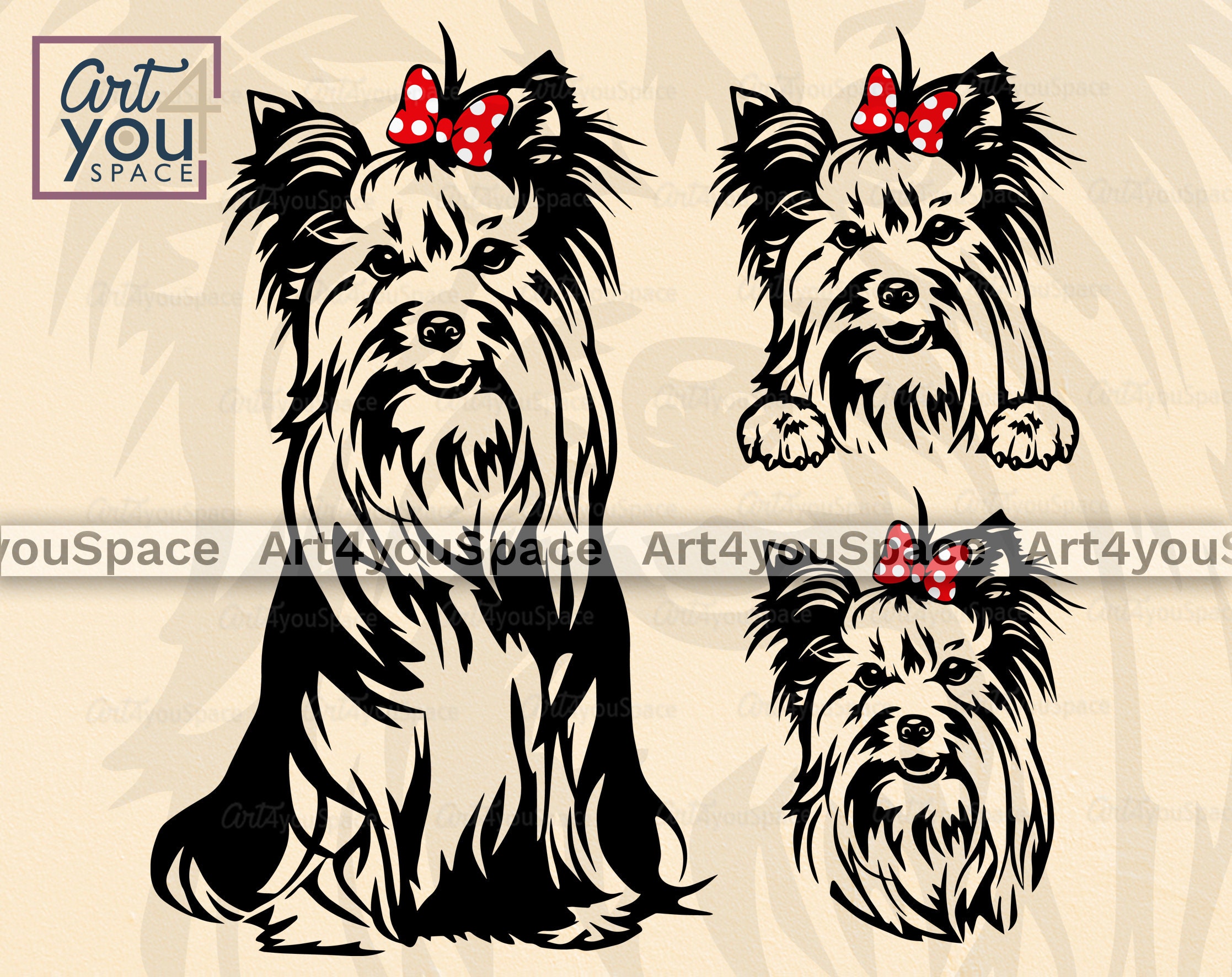 Yorkshire Terrier SVG Dog svg Cricut Silky Yorkie face | Etsy
