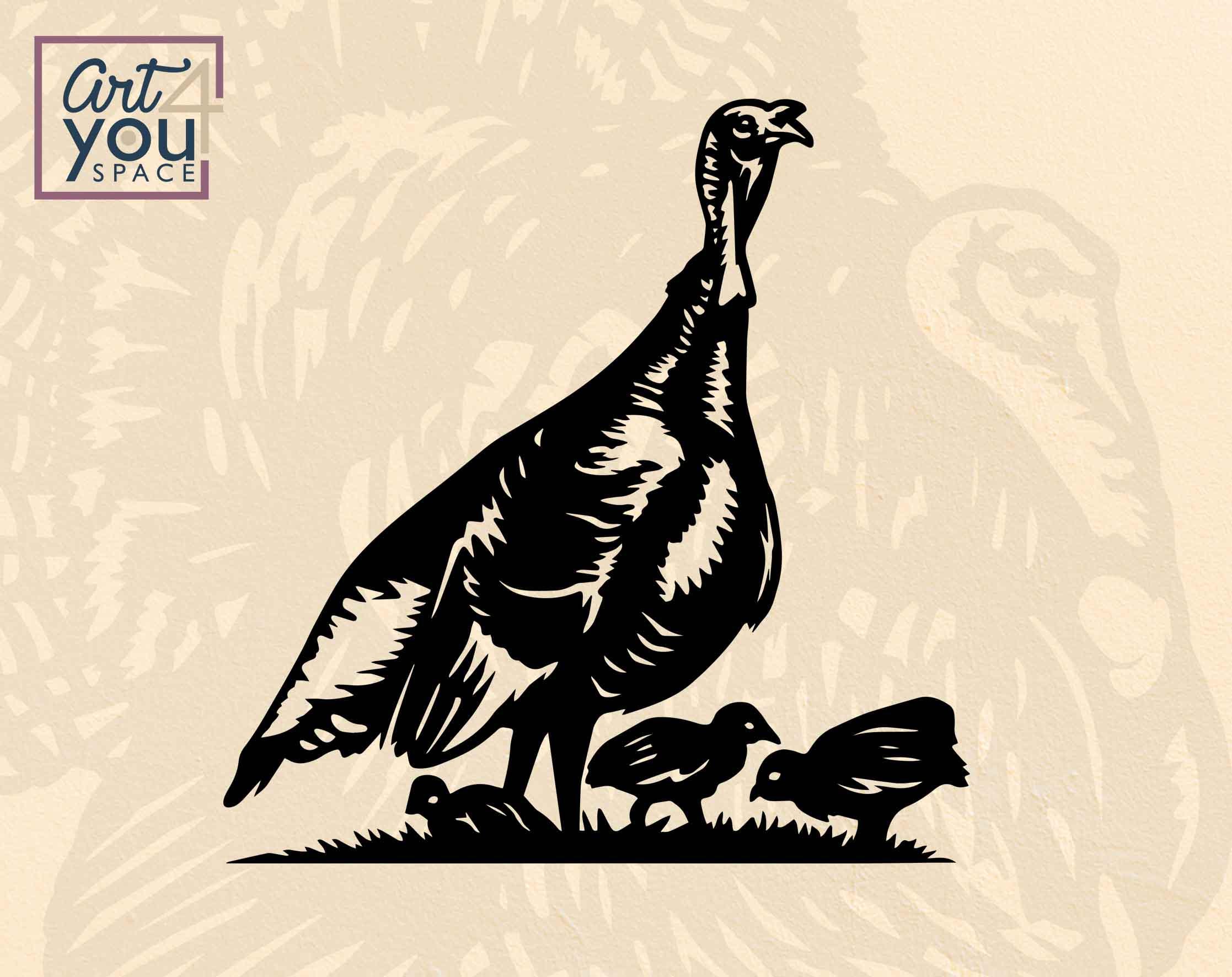 Turkeys SVG, Farm Themed Dxf File for Metal Plywood Cutting With CNC ...