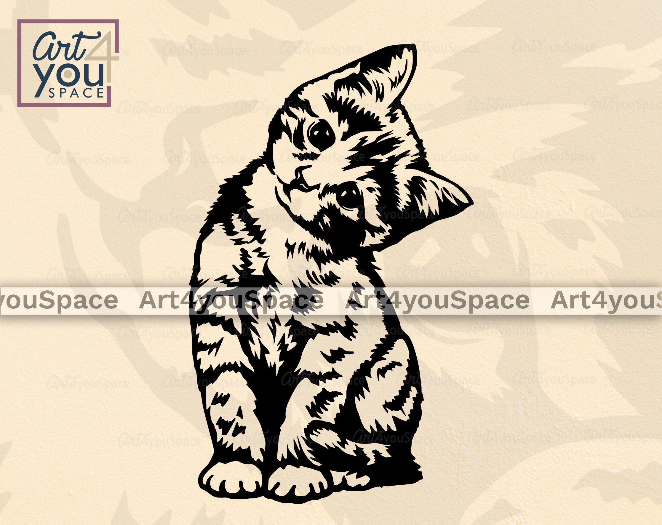 Cute Cat SVG Files for Cricut, Curious Kitten Clipart, Shirt Design ...